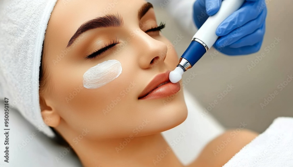 Autumn Skincare Rejuvenation: Beautiful Woman Receiving Professional ...