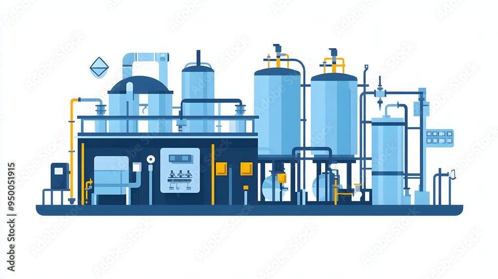 Detailed flat diagram showing the step by step process of water ...