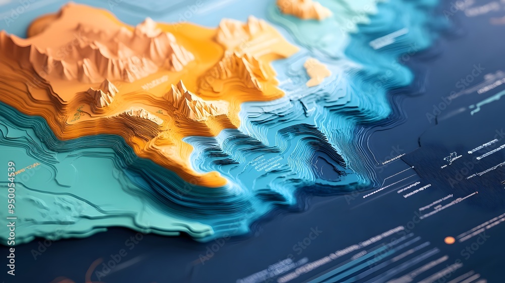 Detailed infographic displaying the depth and topography of the major ...