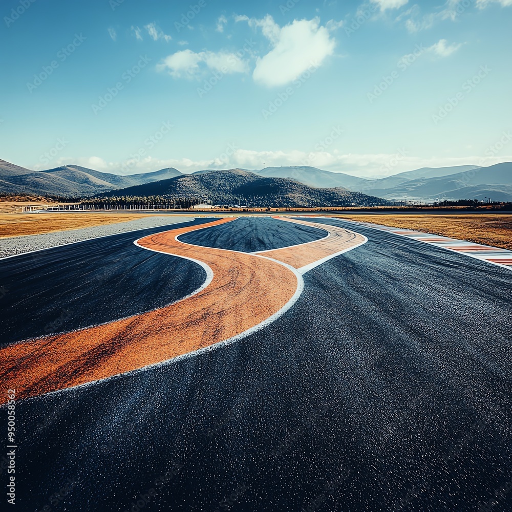 Intersection of two roads on a racetrack, where different track ...
