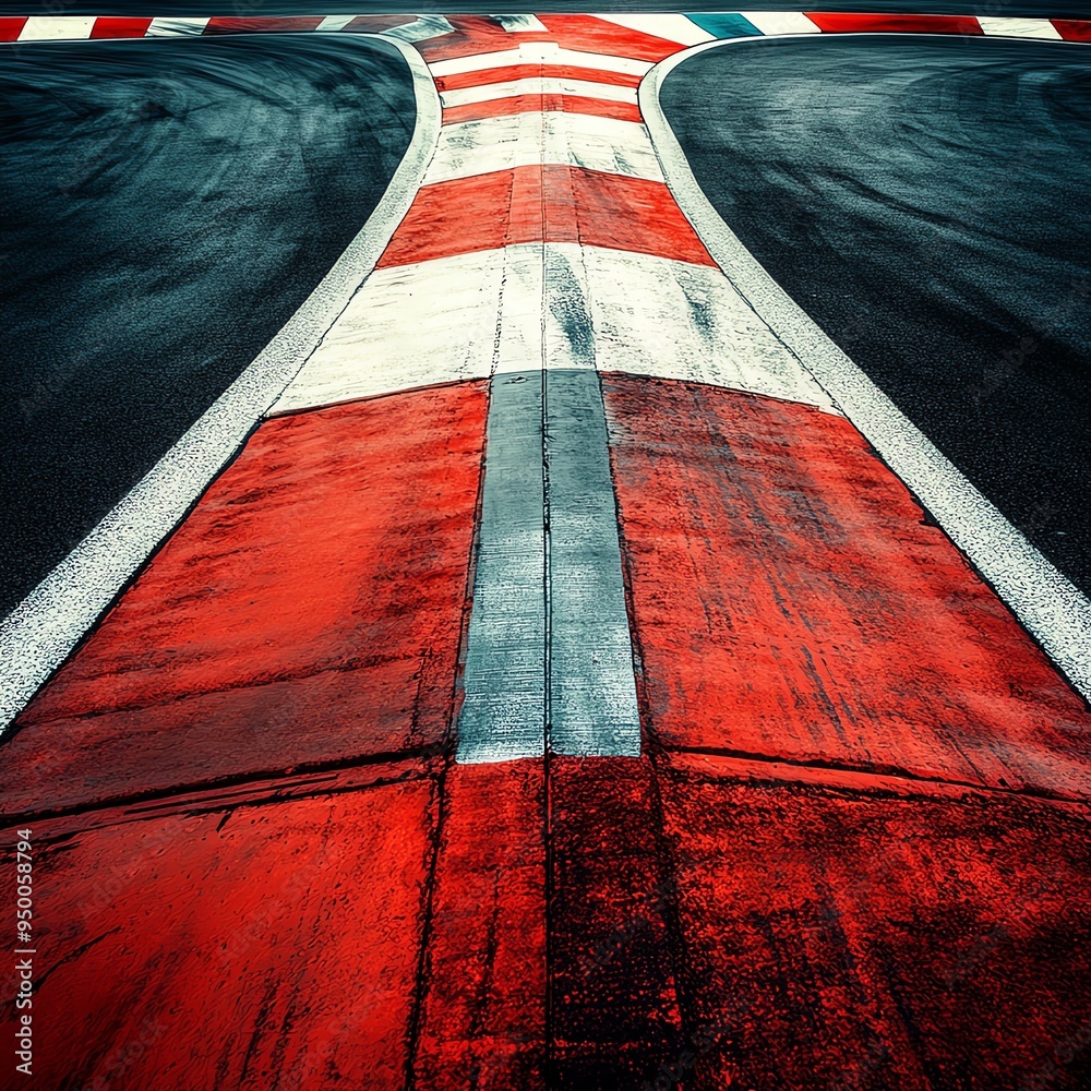 Intersection of two roads on a racetrack, where different track ...