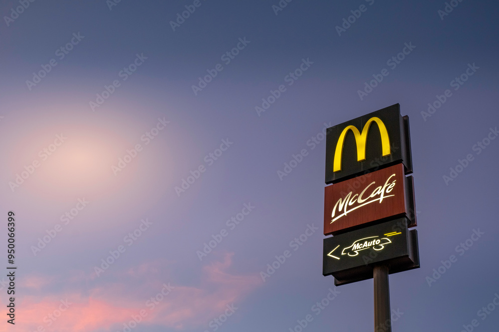 Finestrat, Spain - August 28, 2024: McDonald's Restaurant logo ...