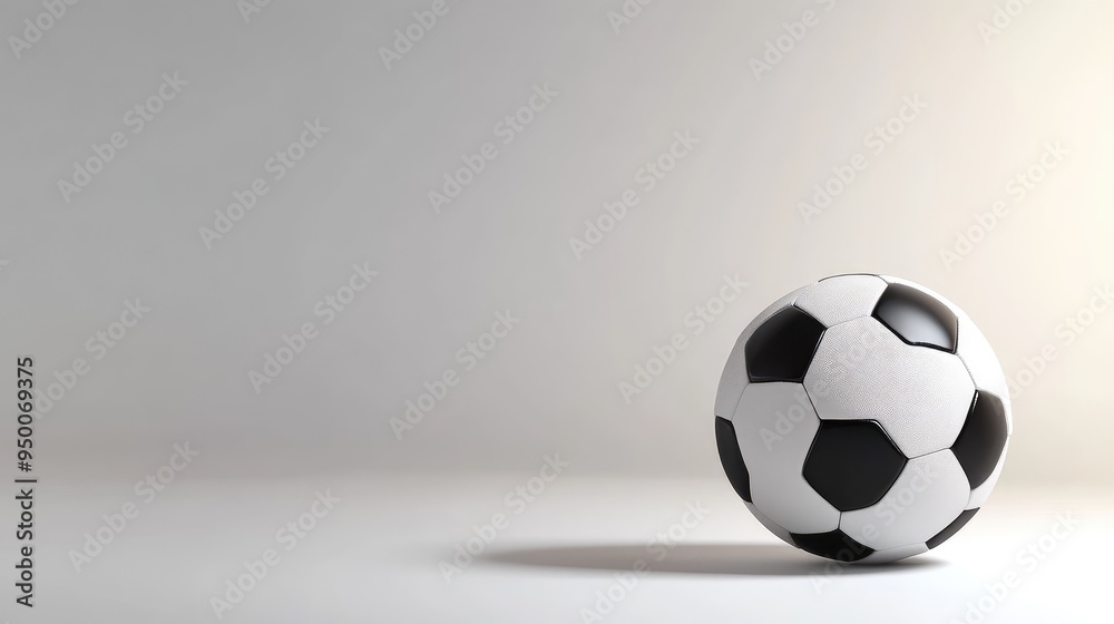 Soccer ball on a clean white background, space for copy, perfect for ...