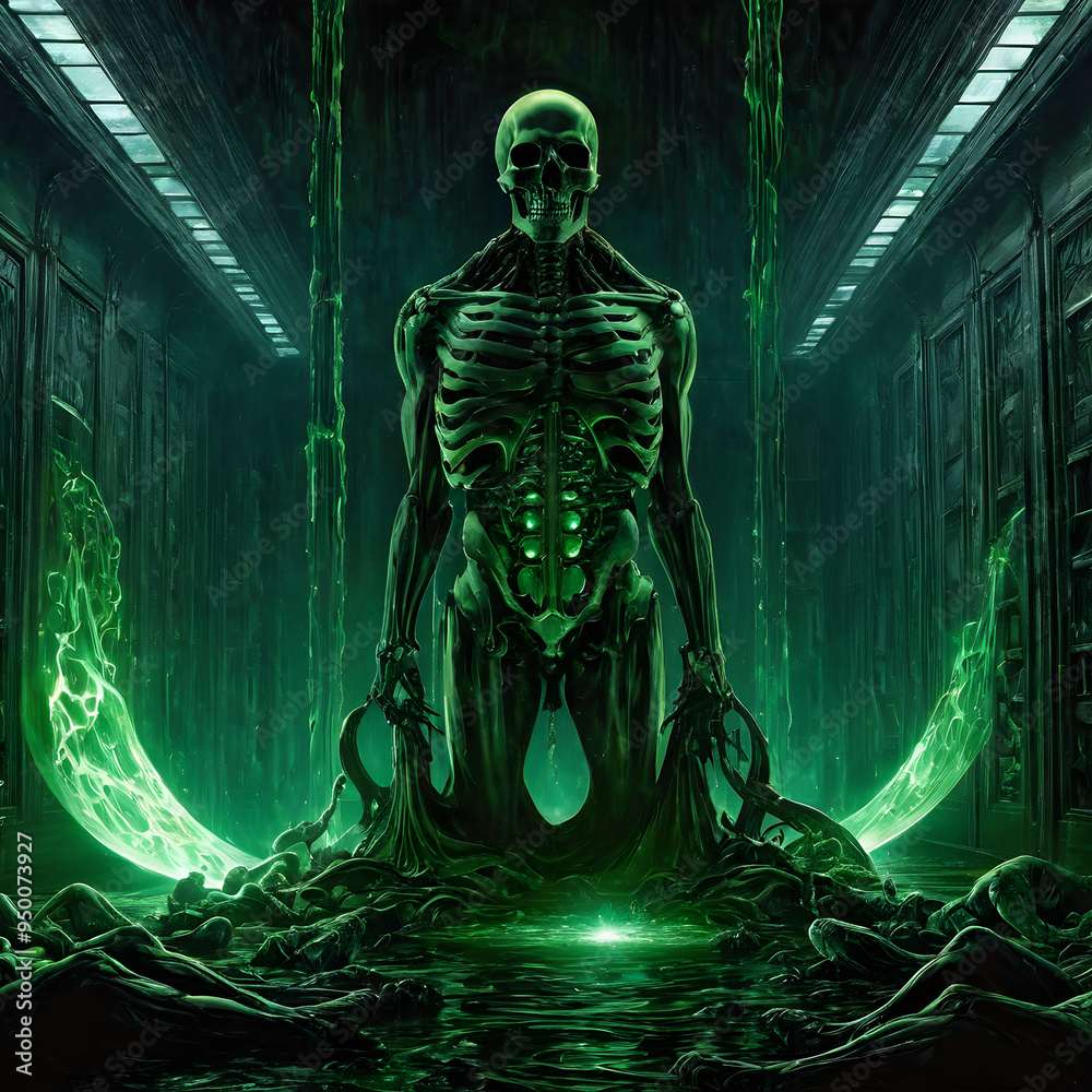 Immerse yourself in a world of horror art where mystical light and ...