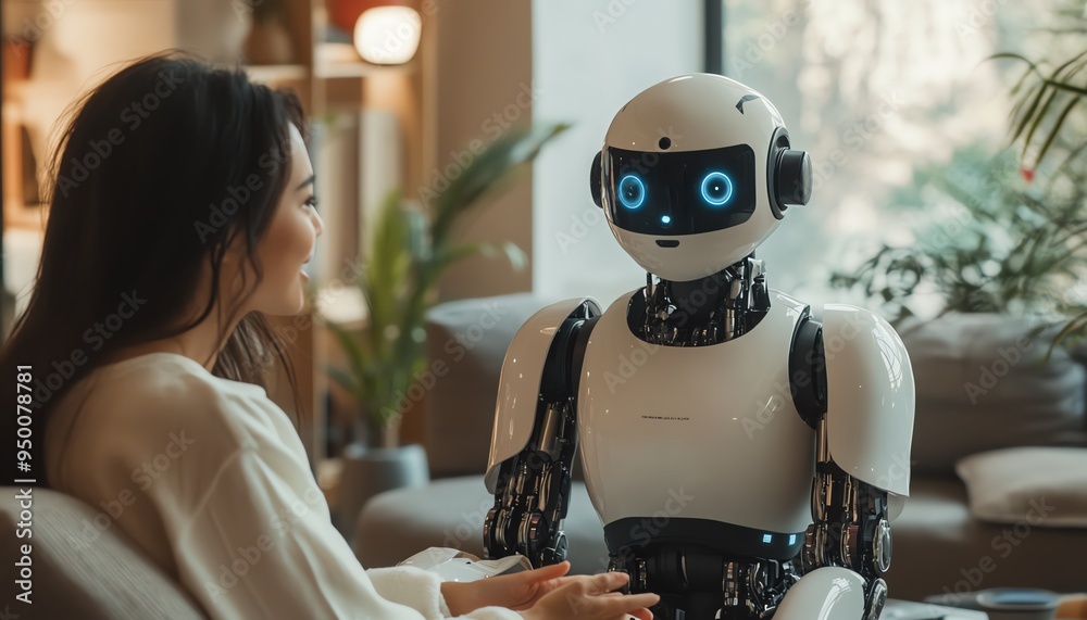 Highresolution 4K image of an interview scene featuring two people ...