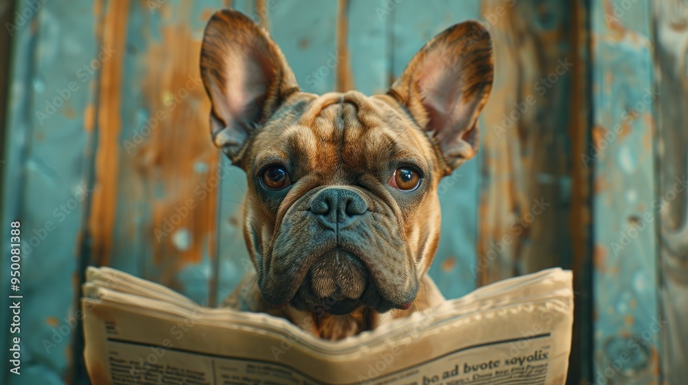 Bulldog Reading Newspaper on Toilet: An Adorable AI-Generated Image of ...