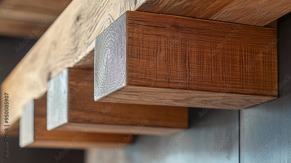 Oak-toned MDF Panels and Imbuia-Hued Wooden Beams Blending in a Modern ...