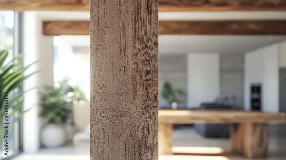 Oak-toned MDF Panels and Imbuia-Hued Wooden Beams Blending in a Modern ...