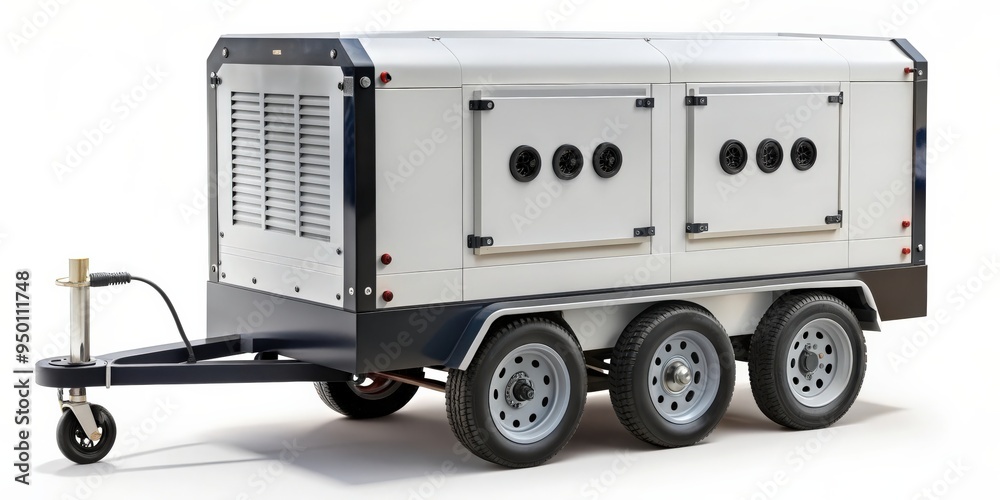 Mobile electric generator on wheels with power outlets , portable ...