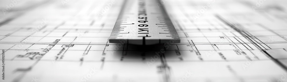 Ruler with both metric and imperial measurements, lying flat on ...