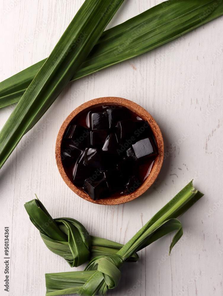 ice cincau pandan leaf drink indonesian traditional beverage ingredient ...