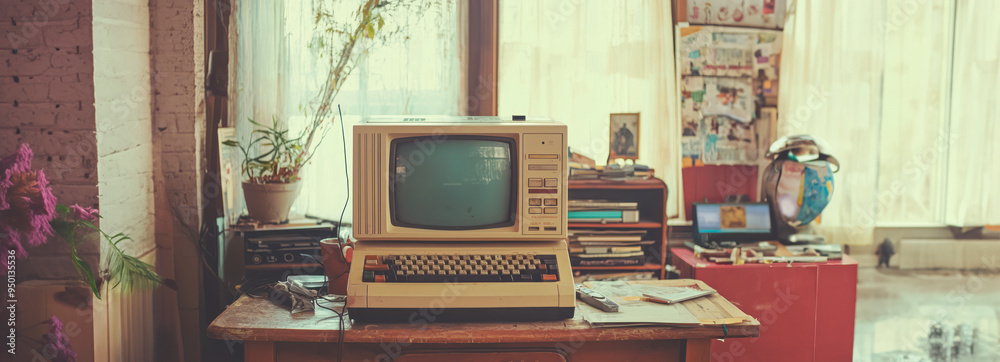 Retro Tech Revival Nostalgic Computer Designs for Your Header Image ...