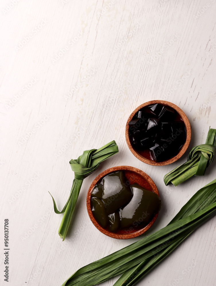 ice cincau pandan leaf drink indonesian traditional beverage ingredient ...