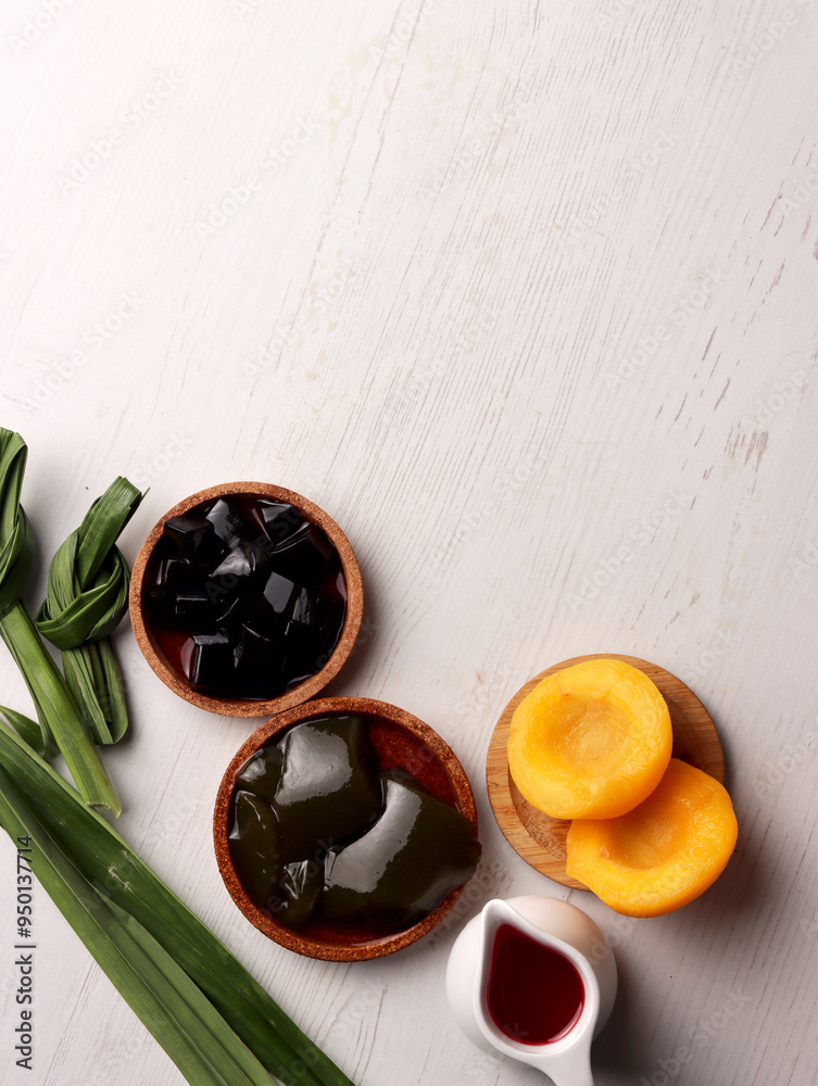 ice cincau pandan leaf drink indonesian traditional beverage ingredient ...