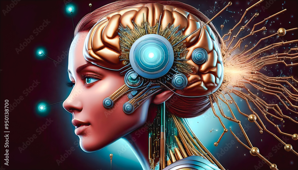 fusion of humanity and technology, exploring themes of artificial ...