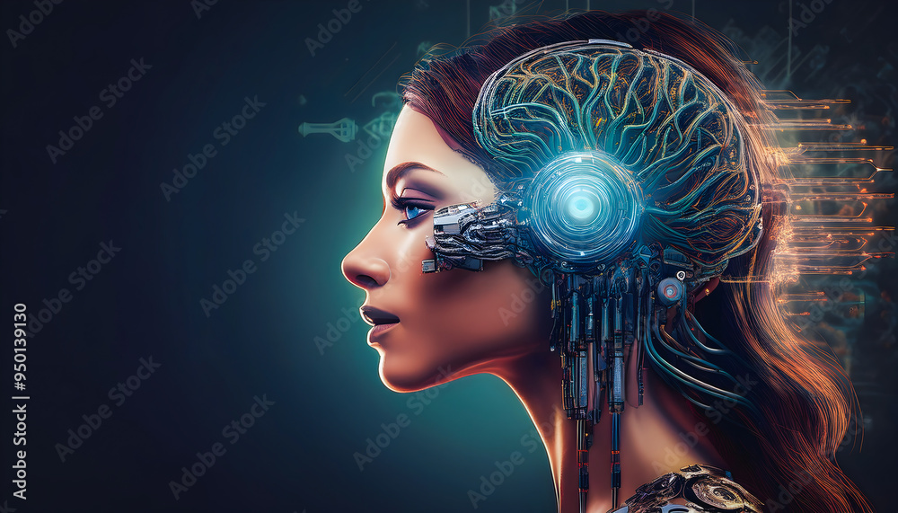 fusion of humanity and technology, exploring themes of artificial ...