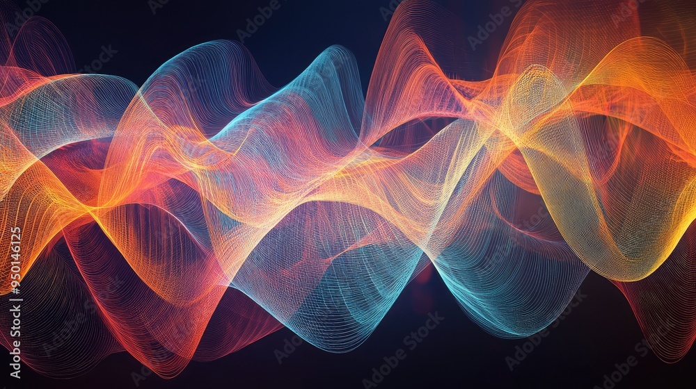 Visual representation of sound waves with harmonic interference ...