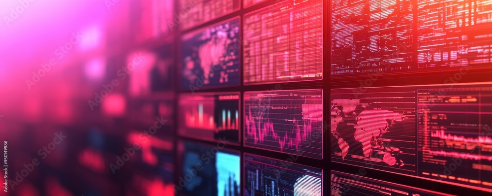 Dynamic data dashboard displaying vibrant charts and graphs for ...