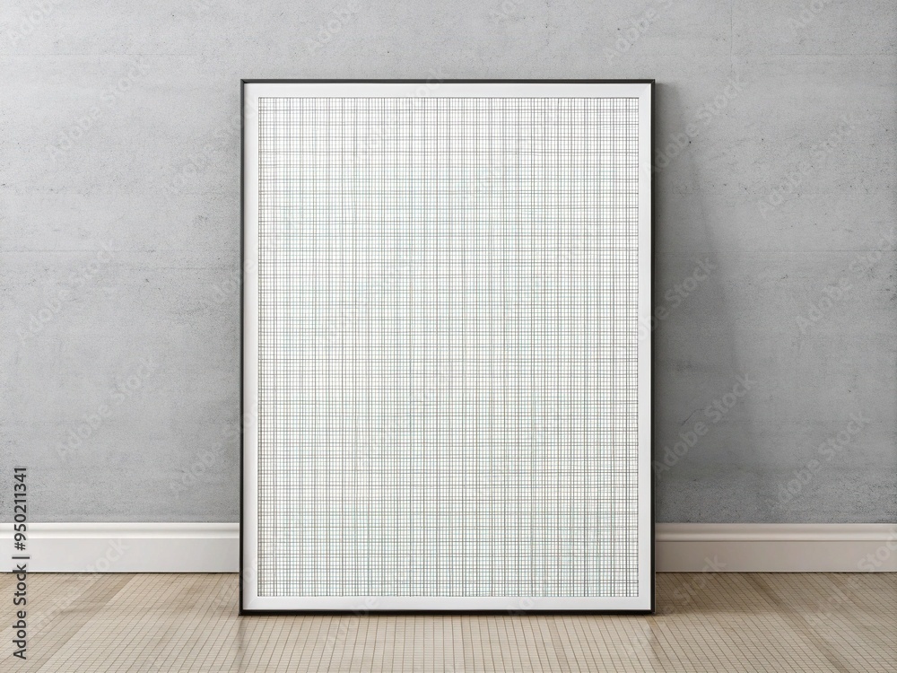 Blank A2-sized poster on a minimalist background, with a subtle grid ...
