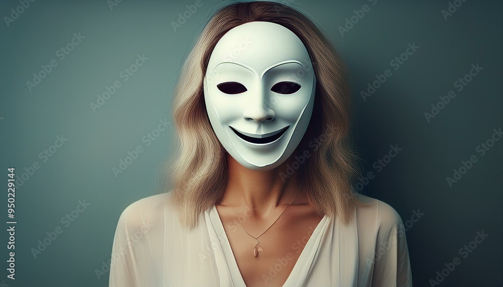 Invisible Mask- A person wearing a mask with a happy face while their ...