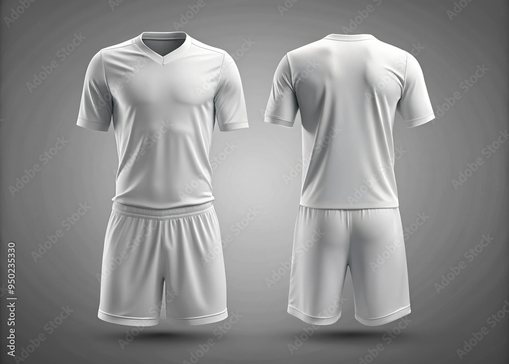Customizable blank white jersey and shorts template with space for logo ...