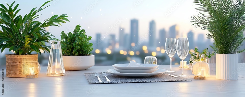 Intimate rooftop dinner under the stars, Rooftop terrace dining table ...