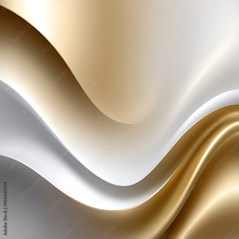 Abstract white gold Gradient background luxury with golden line wave ...