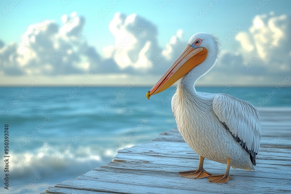 whimsical 3d illustration of a charismatic pelican standing proudly on ...