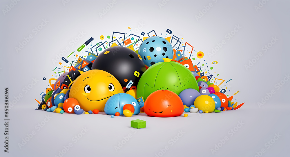 An abstract illustration of cognitive load with representations of ...