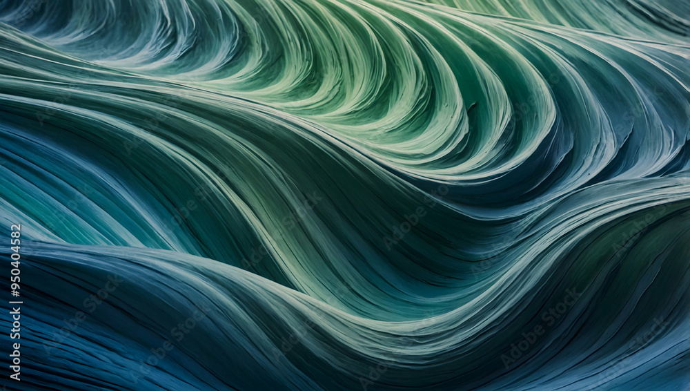 Abstract Ocean: A mesmerizing digital artwork of undulating blue and ...