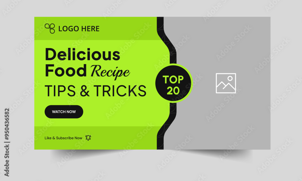 Video thumbnail banner design, delicious food recipe banner design ...