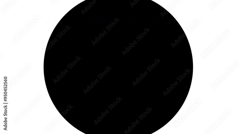 2D Abstract Cartoon Blinking Circle in Black and White, circle open ...