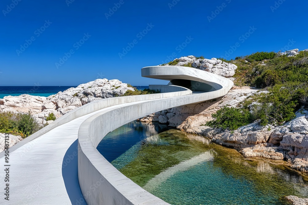 Bridge Modern, Concrete, and Coastal shown in a stunning coastal ...