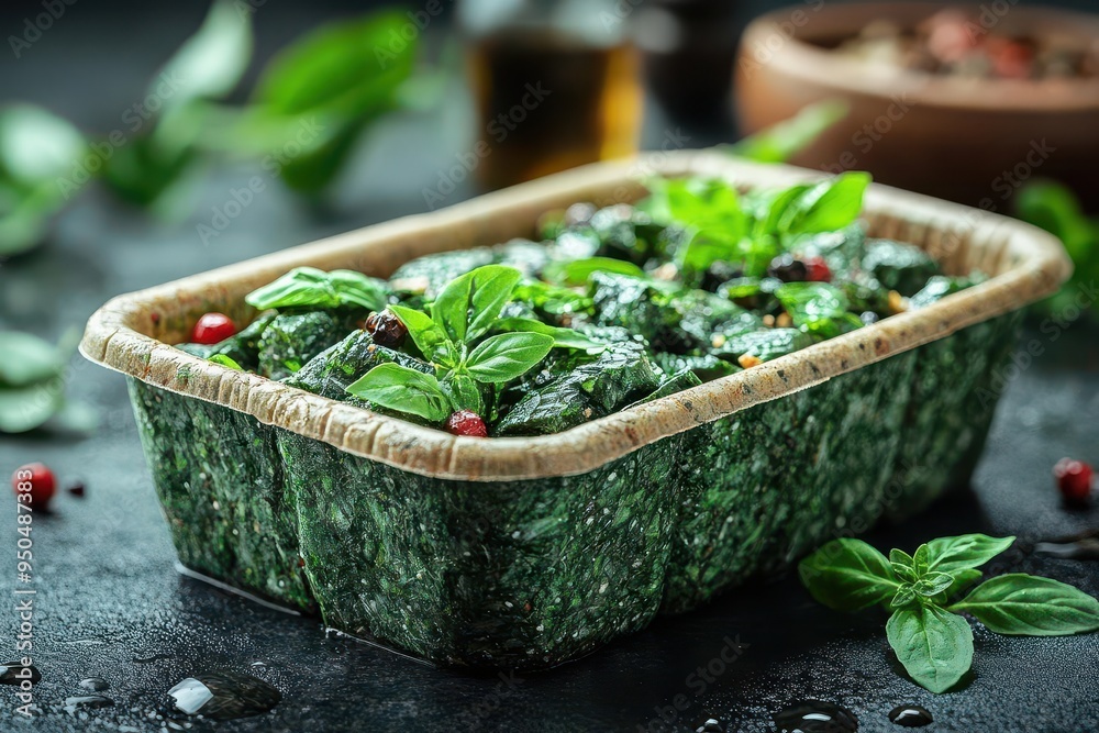 biodegradable food container made from compressed leaves earthy tones ...