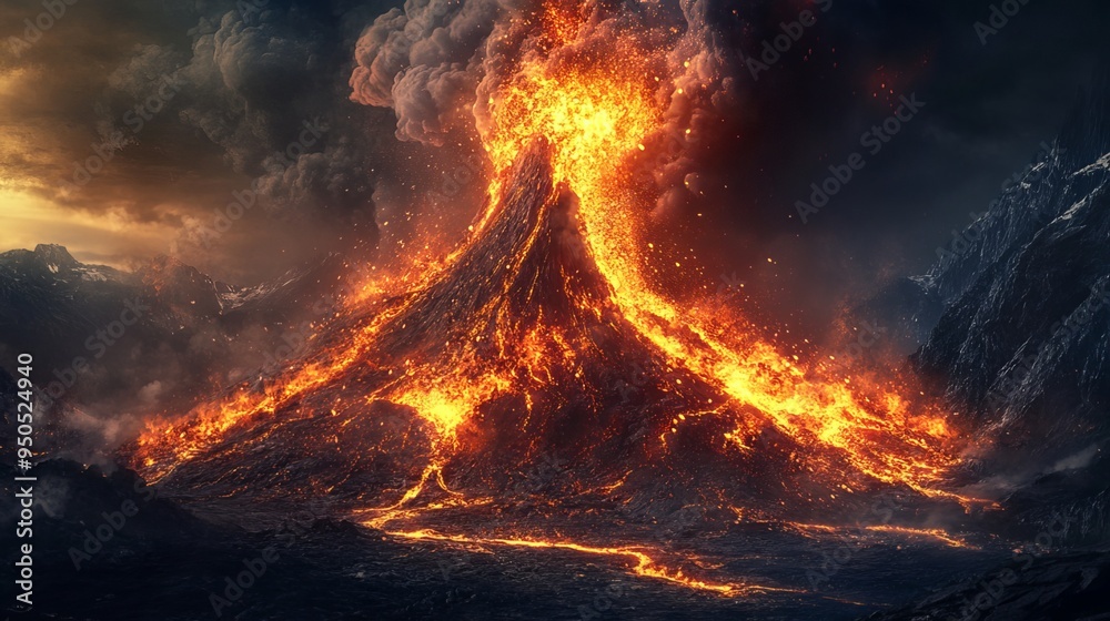 Volcano, an active vent in the Earth's crust from which molten rock ...