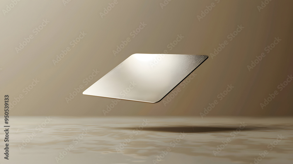 Floating platinum credit card on soft gradient background. Generative ...
