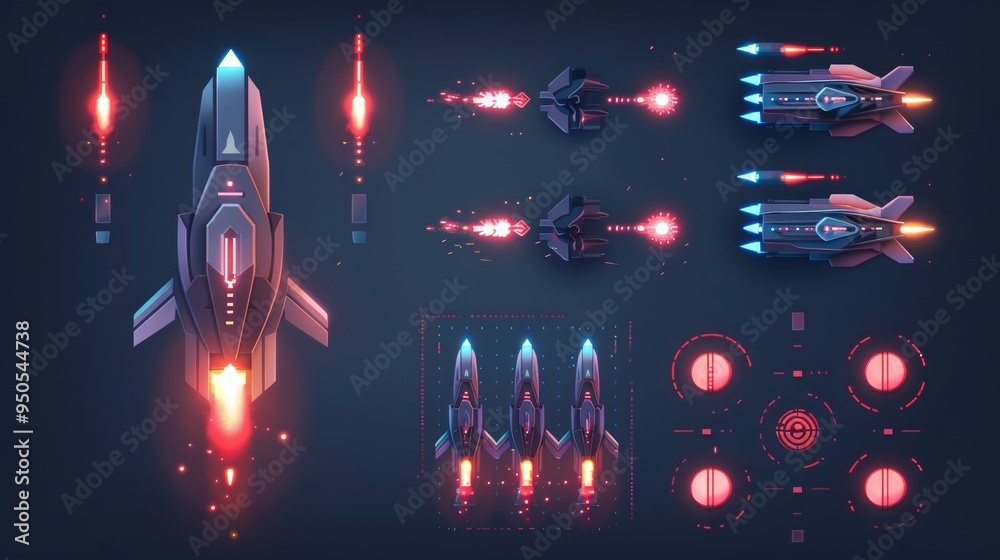 sci-fi bullet shot effect, sprite sheet, 2d game asset, jrpg style ...