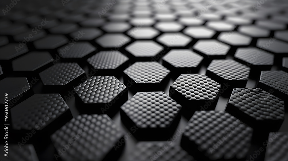 A detailed closeup of a carbon black honeycomb pattern on a sleek ...