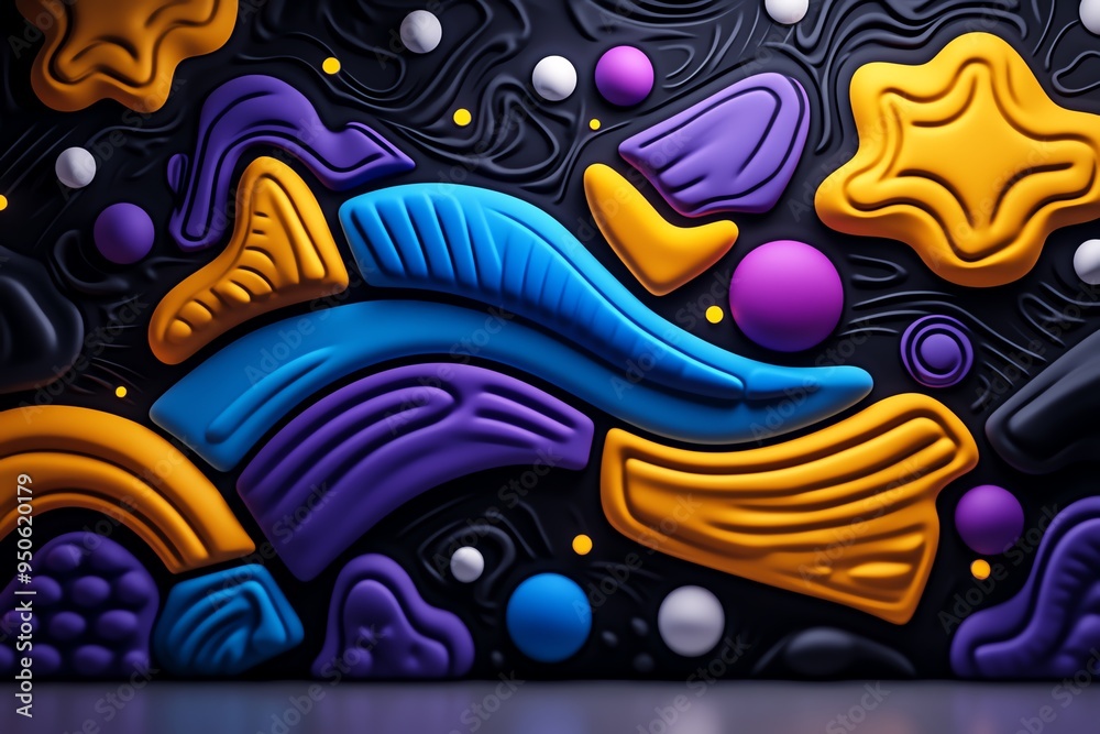 80s style pop art design with neon colors and bold shapes, captured in ...