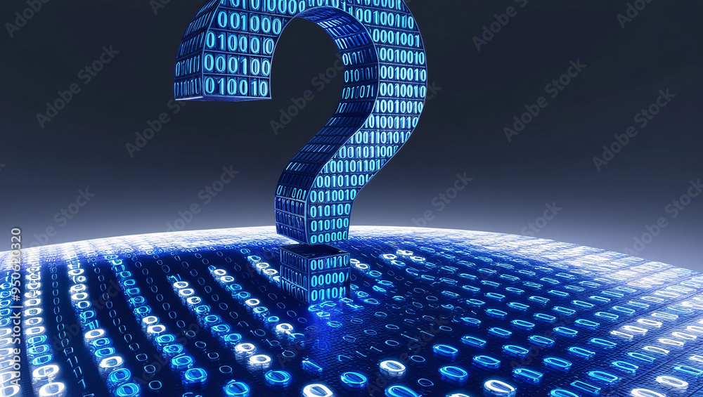 Digital 3d Question Mark With Binary Code Ai In Question Answering Systems Natural Language