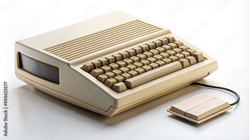 Old beige computer peripheral with outdated connector type 1.1 ...