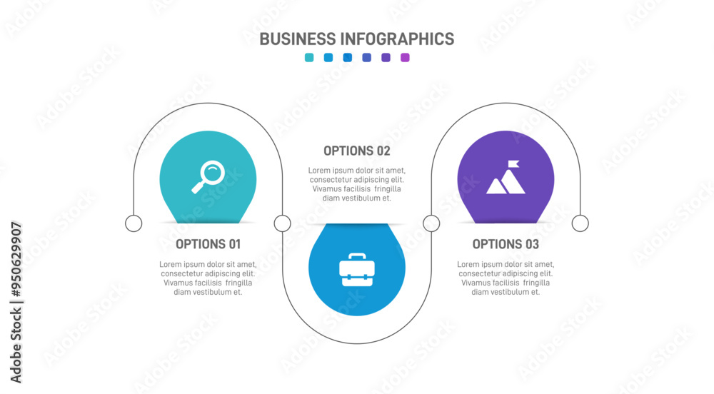 Horizontal progress bar featuring 3 arrow-shaped elements, symbolizing ...