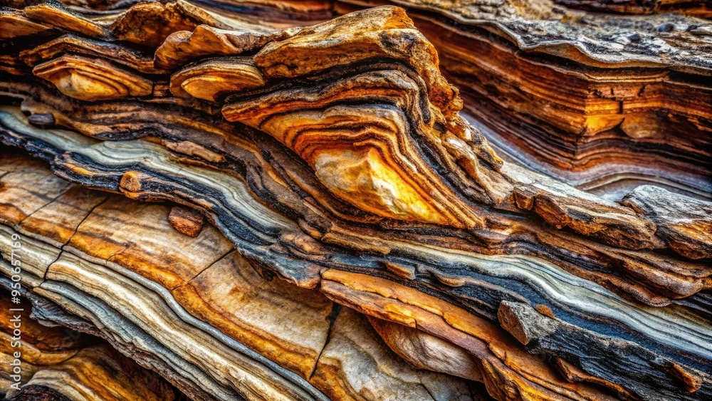 High-contrast, fine-grained image of a rugged rock's intricate texture ...