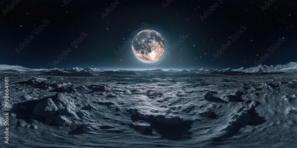 Moon HDR Environment Map. 360-Degree Space Landscape with HDRI ...