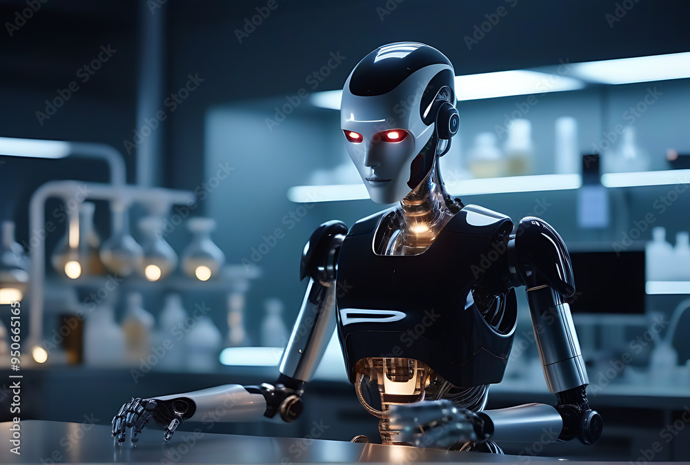 robot advanced ai features performing complex tasks laboratory setting ...