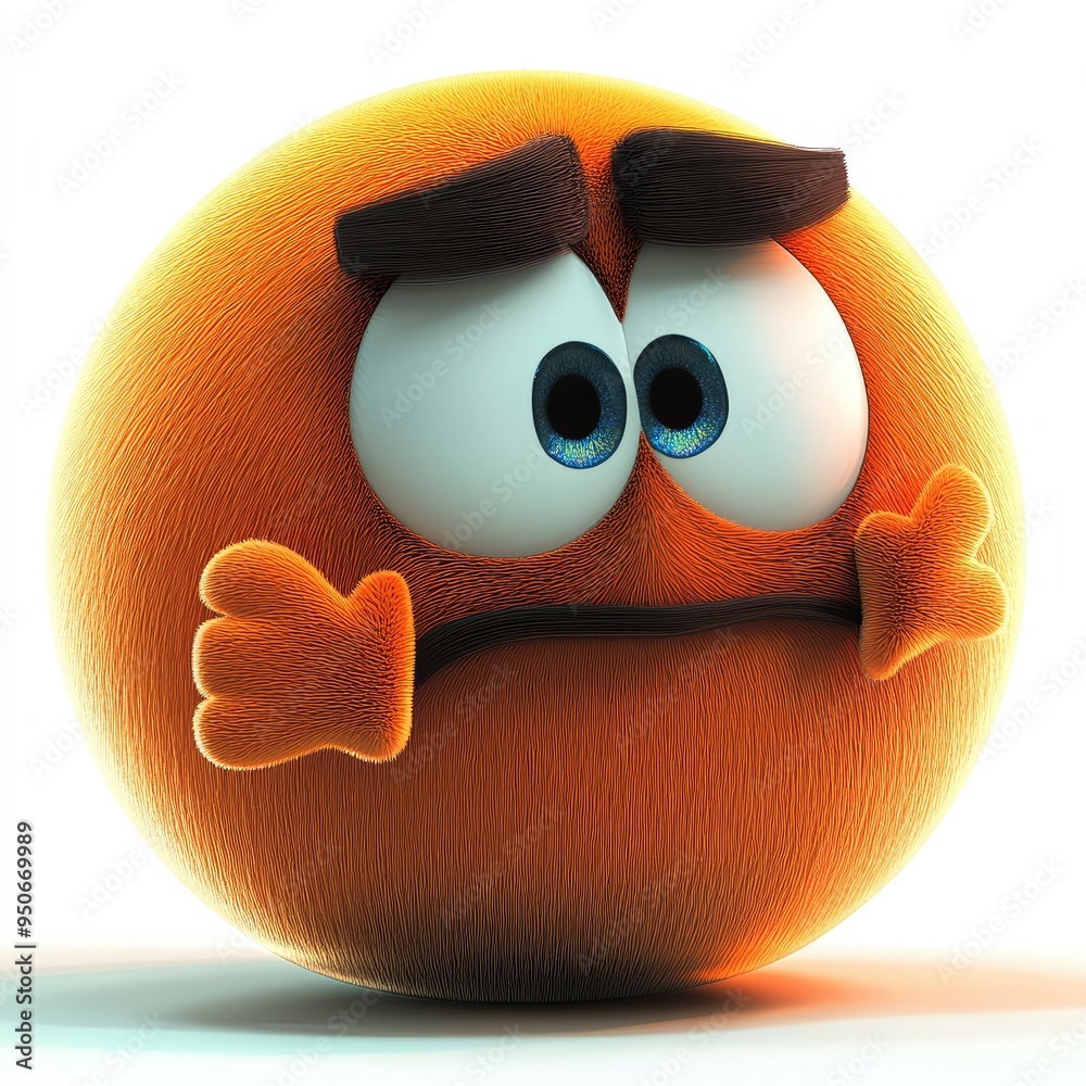 A worried emoji with furrowed brows and a downturned mouth. This ...