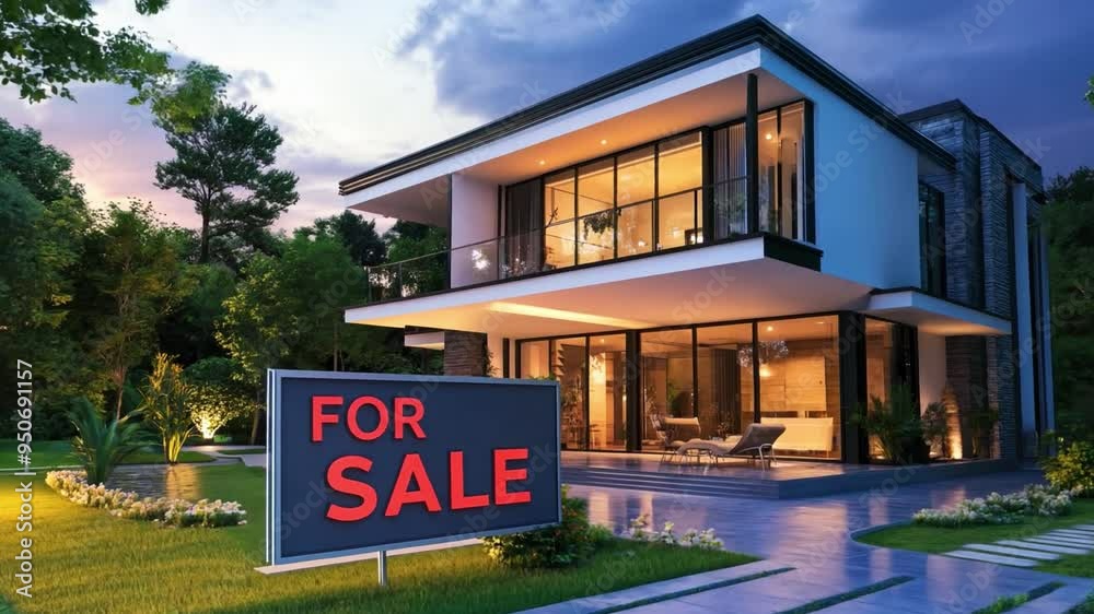 A stunning modern house showcases its elegant architecture and large ...