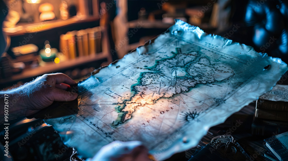 Old parchment map treasure adventure historical document antique ...