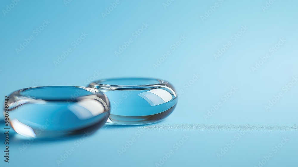 Clear Glass Lenses Against a Blue Gradient Background, Perfect for ...