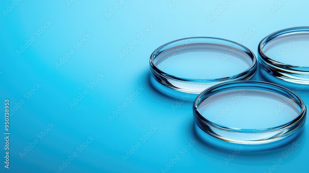 Clear Glass Lenses Against a Blue Gradient Background, Perfect for ...